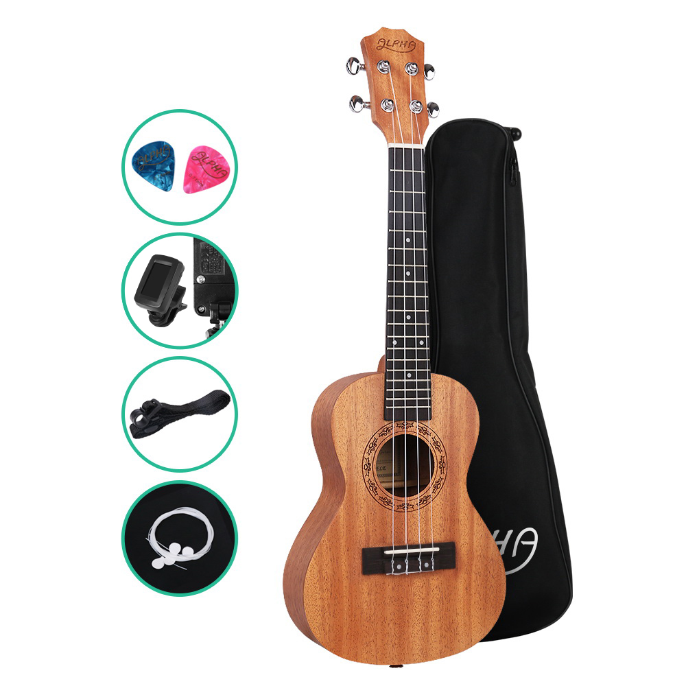 ALPHA 23 Inch Concert Ukulele Electric Mahogany Ukeleles Uke Hawaii ...